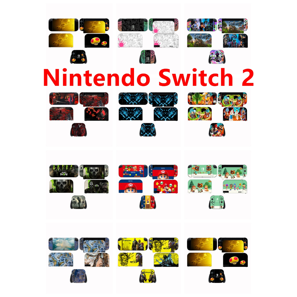 62 Colors Skin Sticker Compatible with Nintendo Switch 2 (2025) Vinyl Decal Pretty Pattern Full ...
