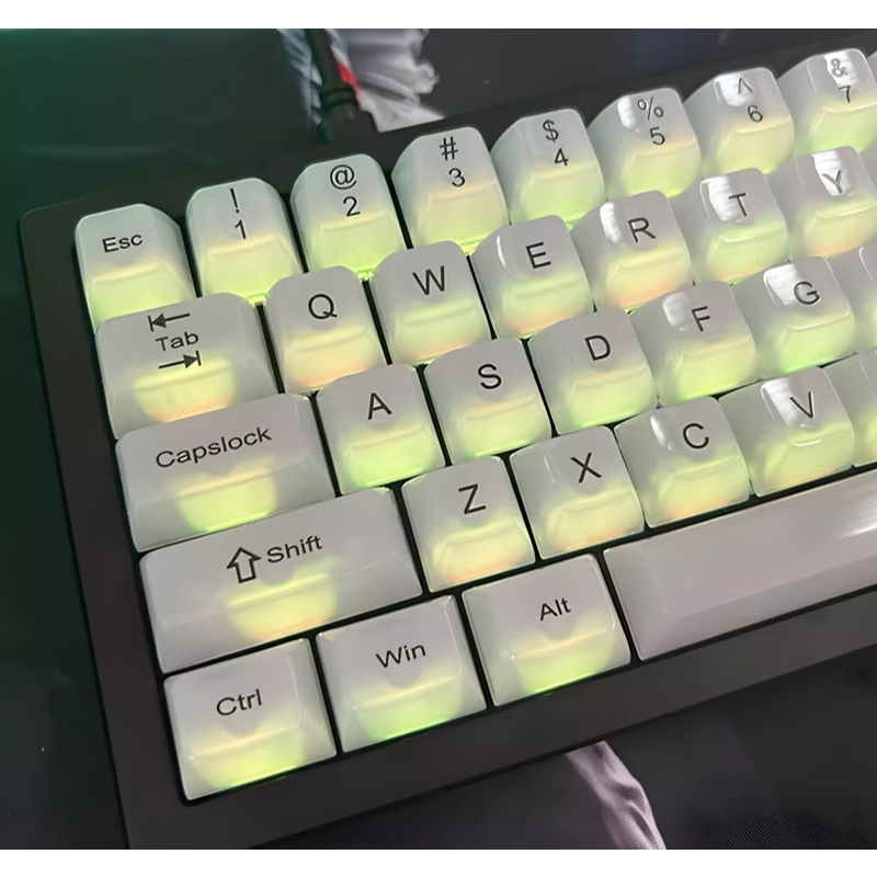 【Keycap Only】Misty White Keycap Shine Through 115 Keys Cherry Profile ...
