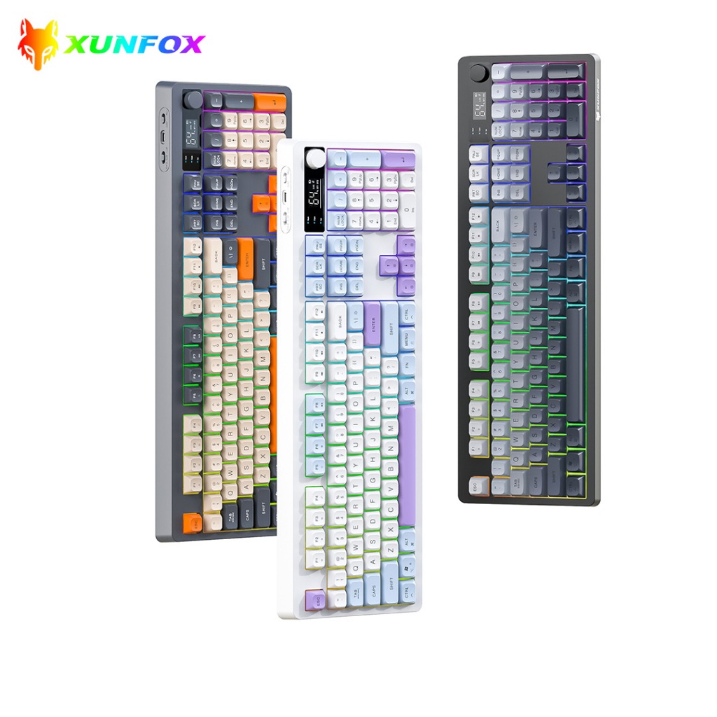 XUNFOX TK100 RGB Wireless Keyboard Dual-Mode Connection With Smart ...