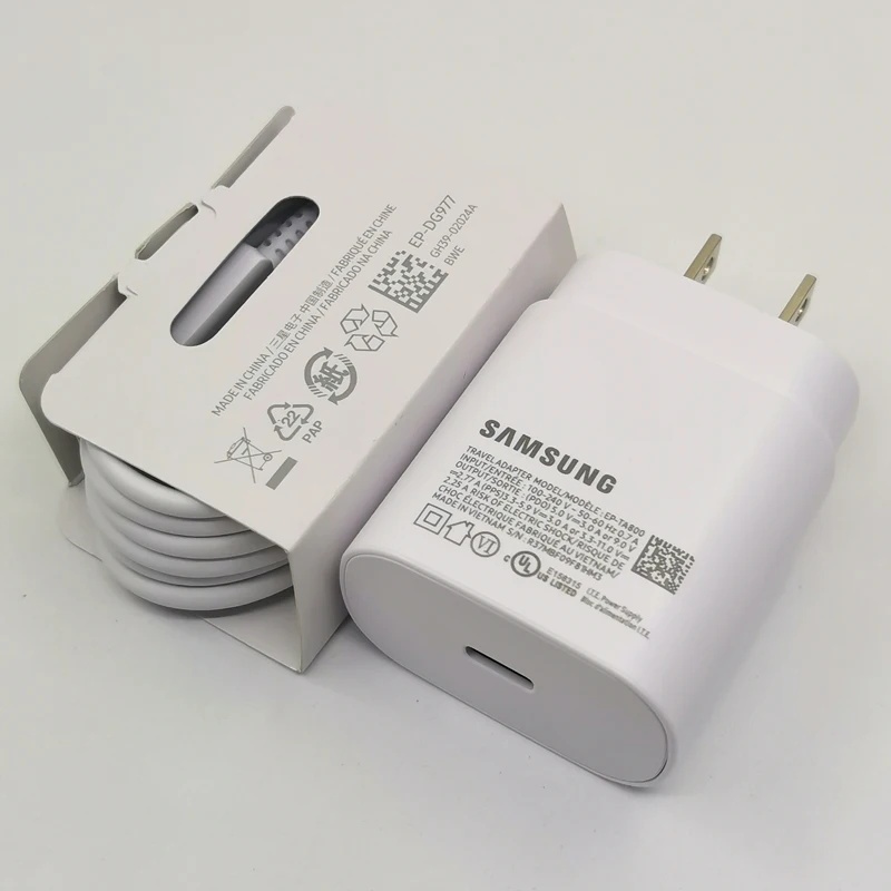 Samsung 25W US Plug Charger Super Fast Adapter 3A Type C Cable For ...