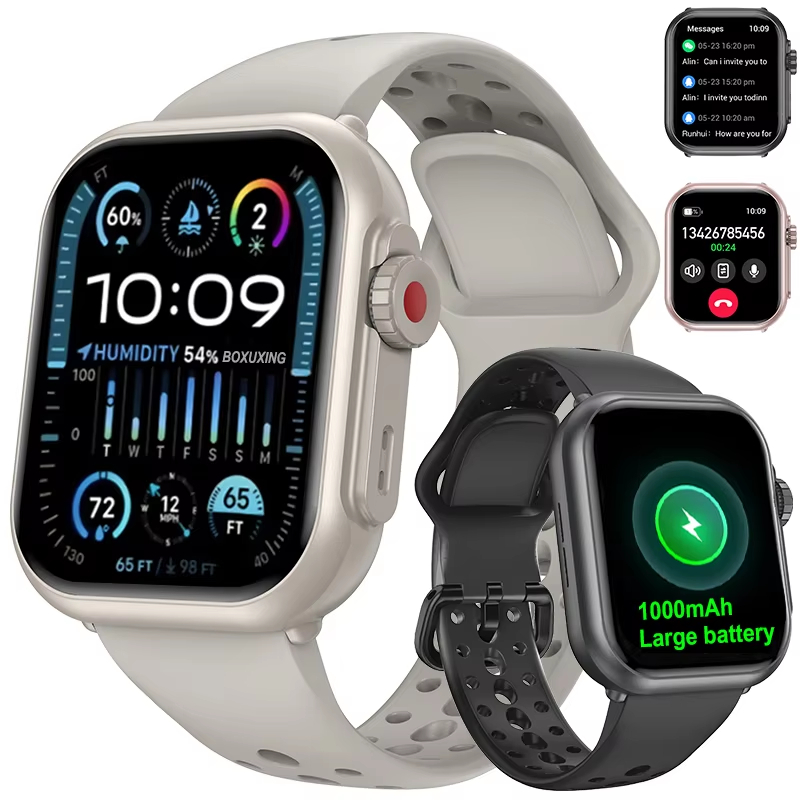 Watch Ultra K62 Men Women 1000mAh AMOLED 100+Sport Bluetooth Call Heart ...