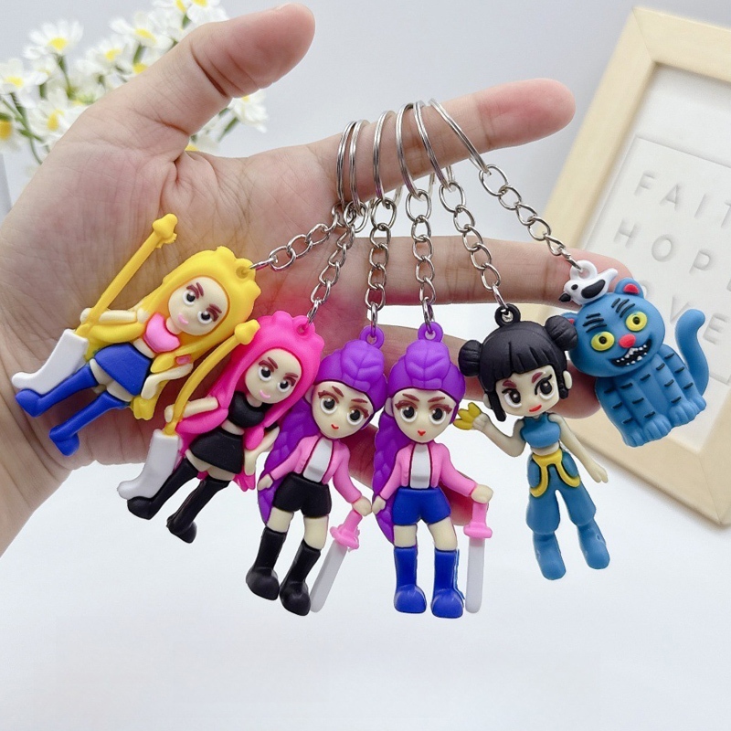 K-pop Demon Hunters Figure Keychain Huntrix Rumi Zoey Jinu Mira ...