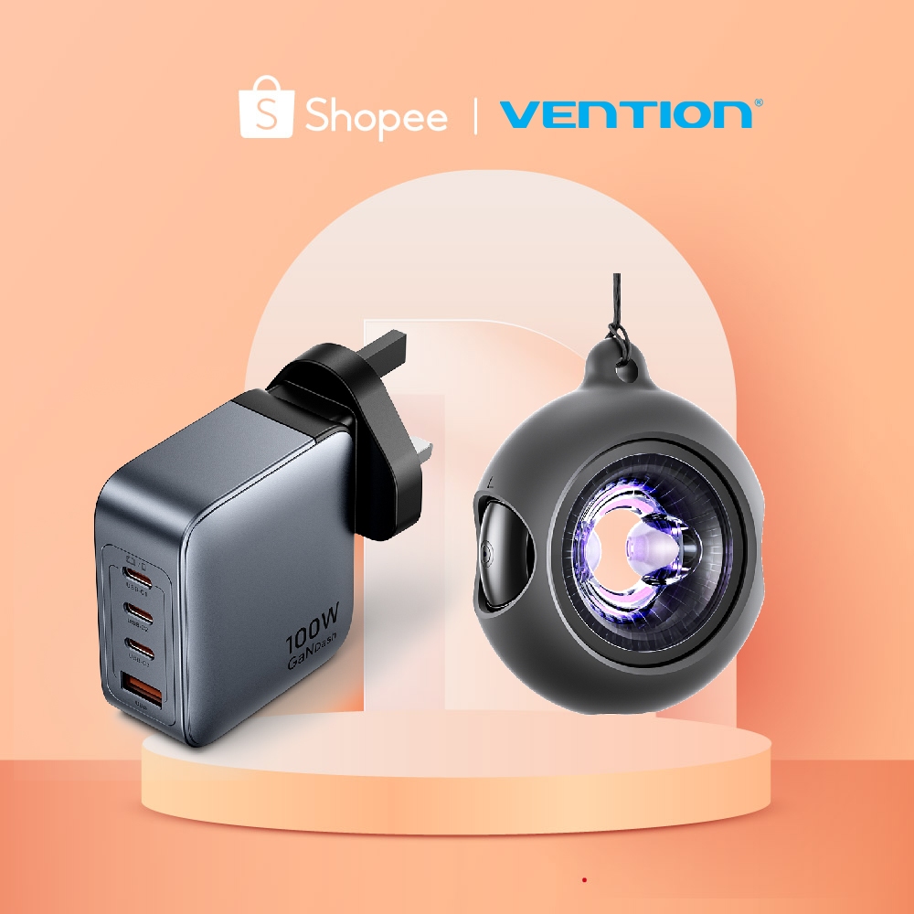 Vention X Shopee Brand Box - Vention 100W GaN Charger Bluetooth Earbuds ...