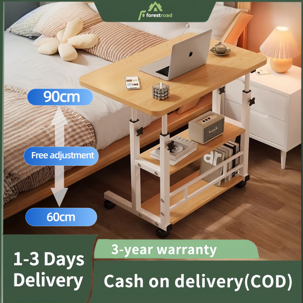 【SG Seller】 Movable Bedside Computer Table 3 Layers Storage Height ...