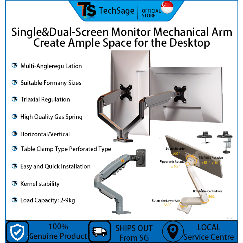 Monitor Stand Monitor Bracket Single&Dual Monitor Arm Support Up To 10 ...