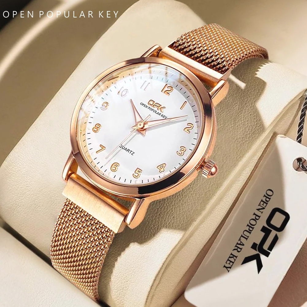 OPK Watch For Woman Waterproof Original Quartz Stainless Steel Luminous ...