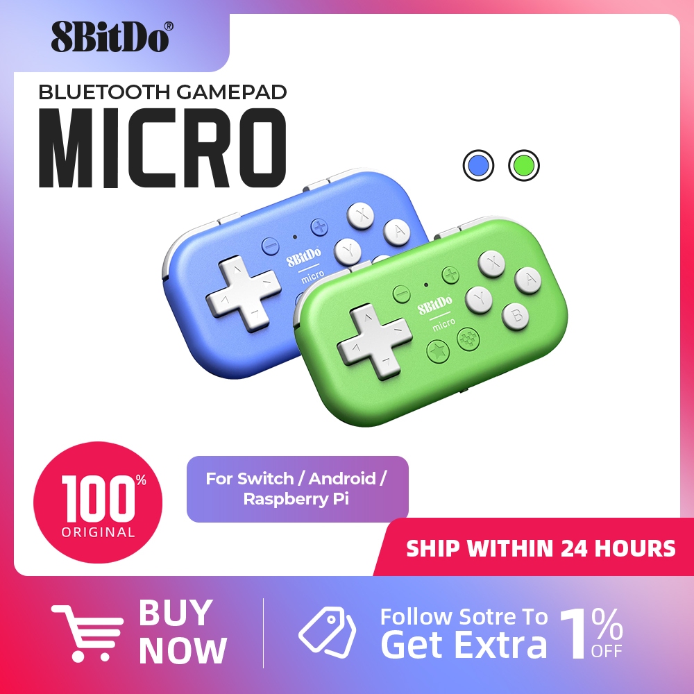 8BitDo Micro Bluetooth Controller Pocket-sized Mini gamepad for Switch ...
