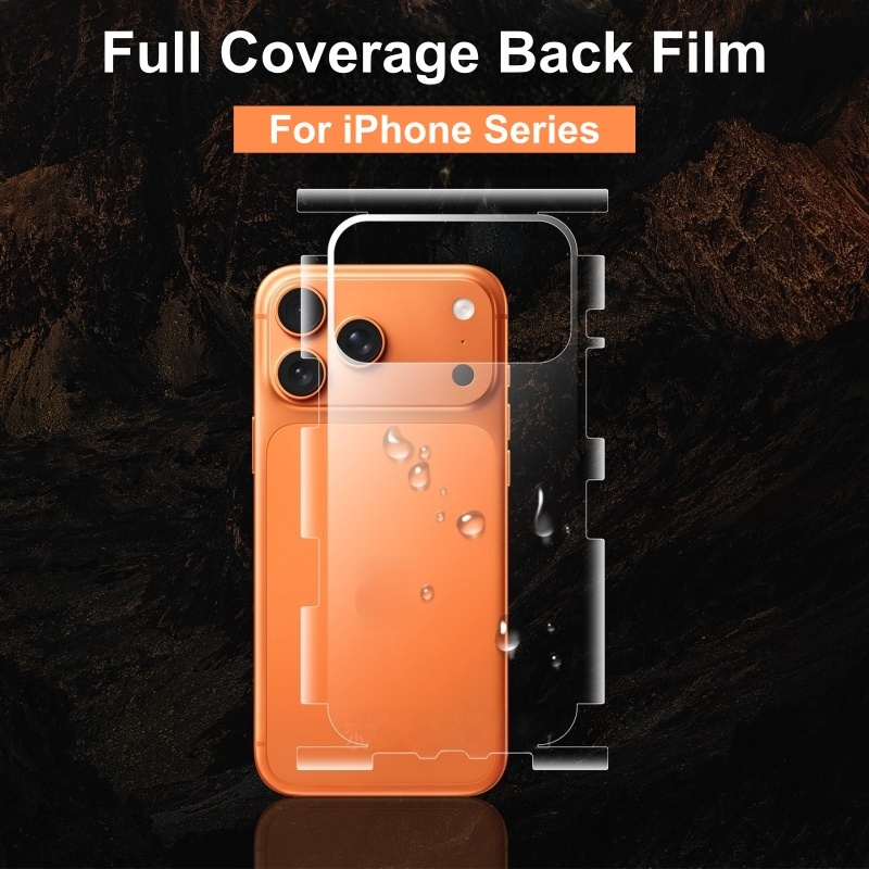 Back + Side Screen Protector For iPhone 17 Pro 16 15 14 13 12 11 Pro ...