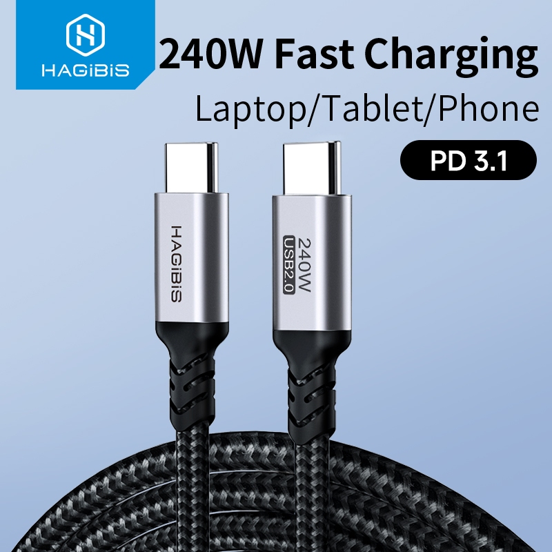 Hagibis 240W USB Type C Cable PD 3.1 Fast Charging Type C to Type C ...