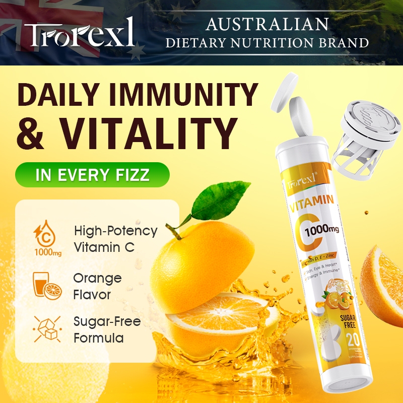 Trorexl Collagen+VC Effervescent Tablets Vitamin A/B/C/D/E 1000mg ...