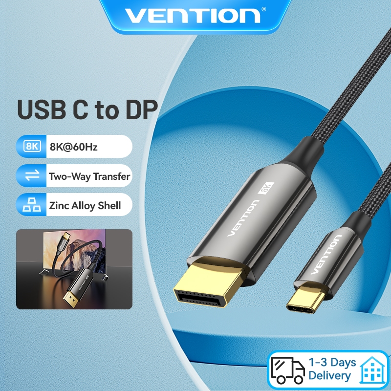 Vention USB C to DP Cable 8K 60HZ UHD Type C to Displayport Adapter For ...