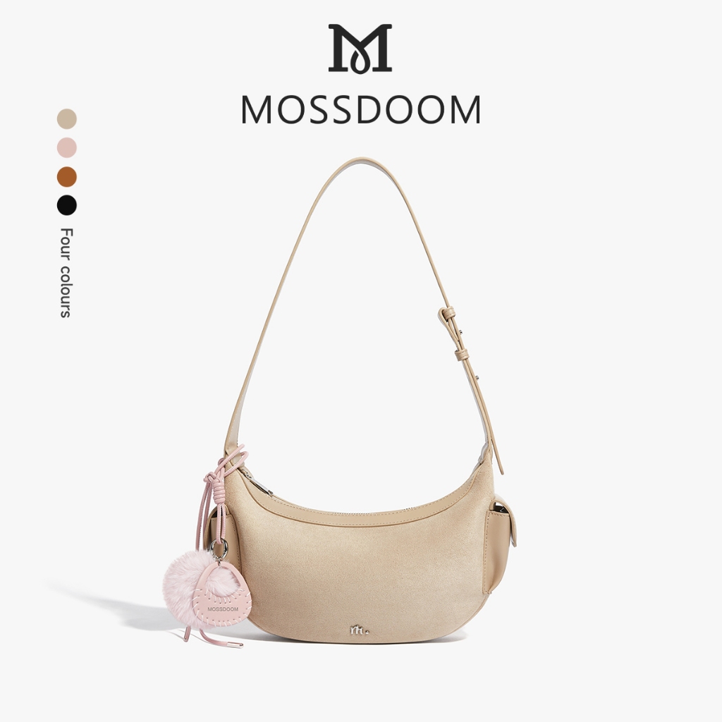 MOSSDOOM Sira Suede Shoulder Bag with Underarm Strap | Shopee Singapore