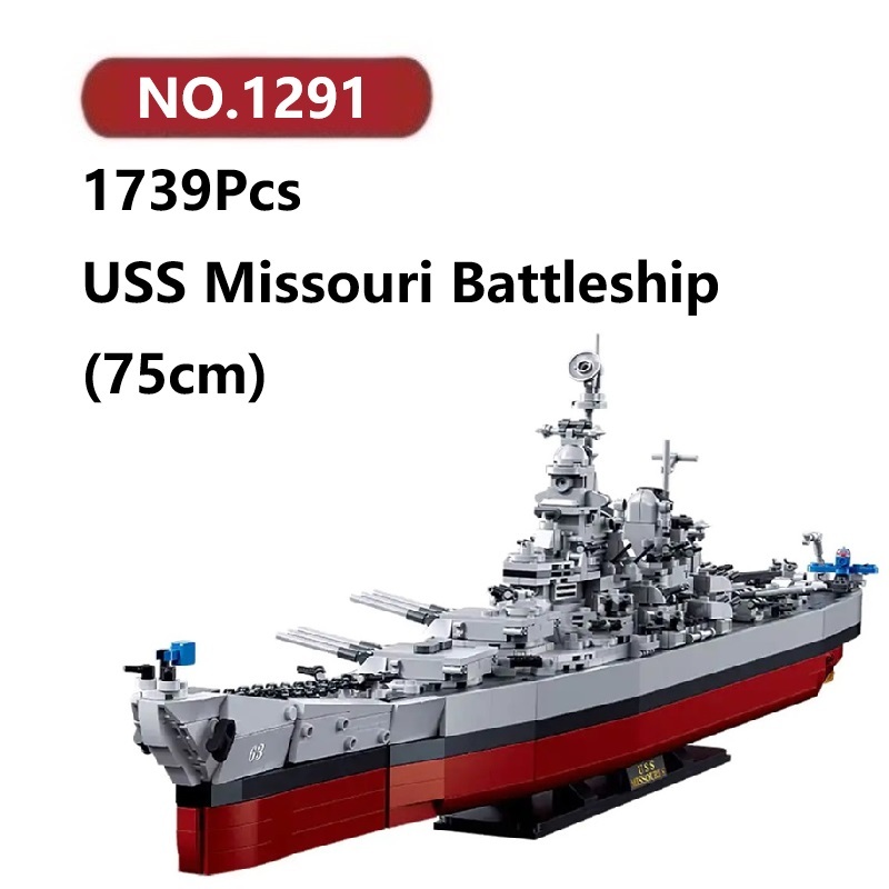 USS Missouri Battleship Assembly Model 1739 Pcs Sluban Ship Brick ...