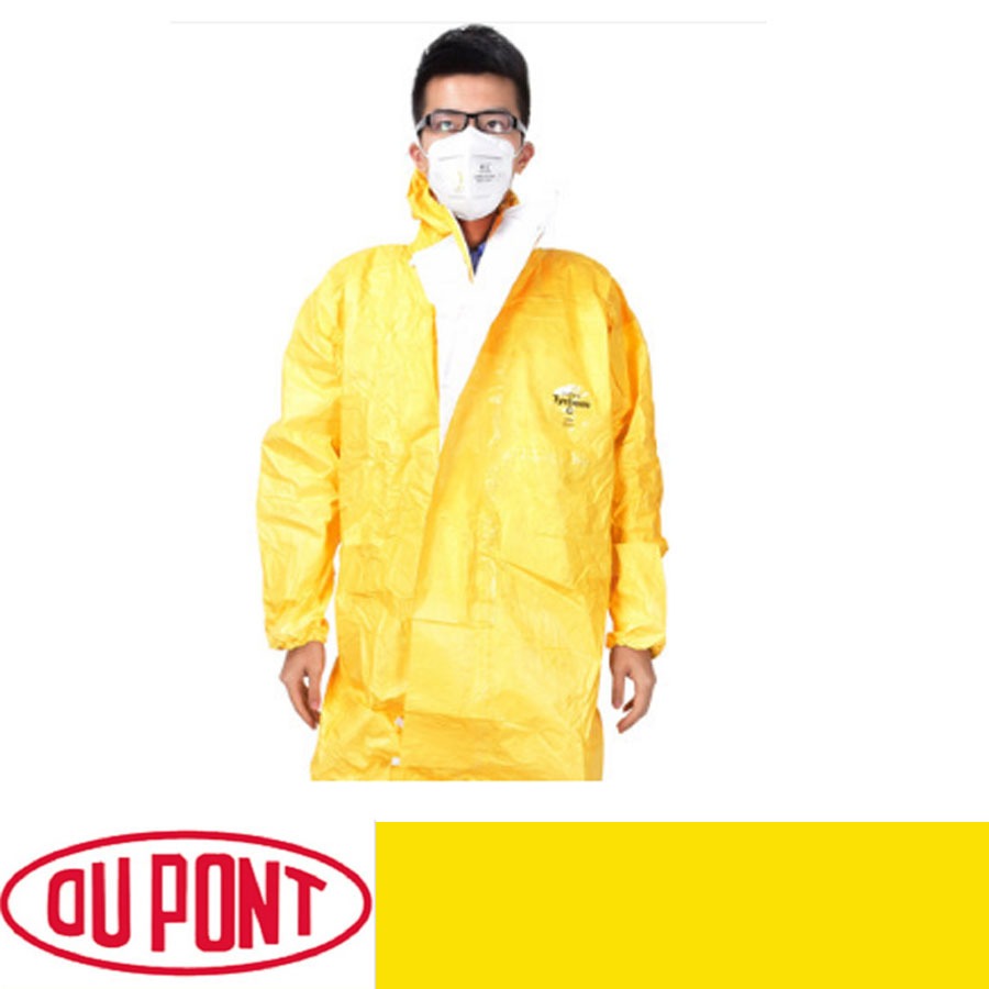 Dupont Tychem 2000C Hooded Coverall Yellow Waterproof and acid and ...