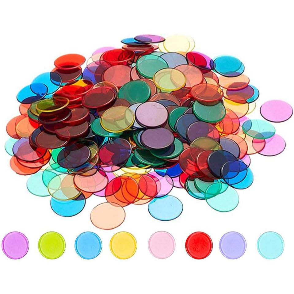 Kit of 100Pcs Bingo Counting Chips Plastic Markers, 2,5 cm Counting ...