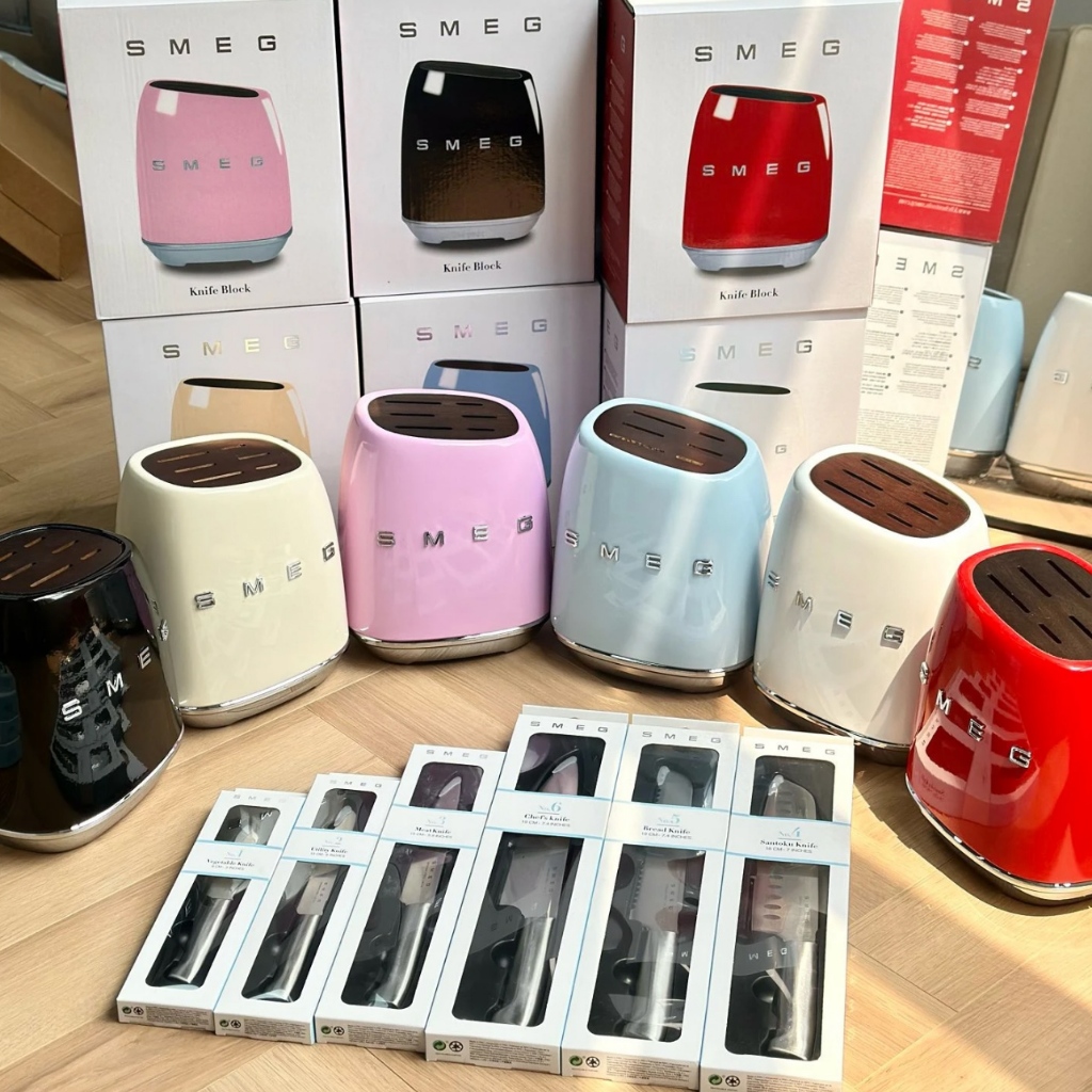 Smeg Retro Knife Holder Set 6-piece German Kitchen Knife 7-piece ...