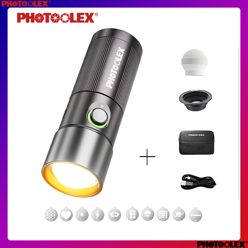 PHOTOOLEX Official Release Four Colors Photography Flashlight Set 10W ...