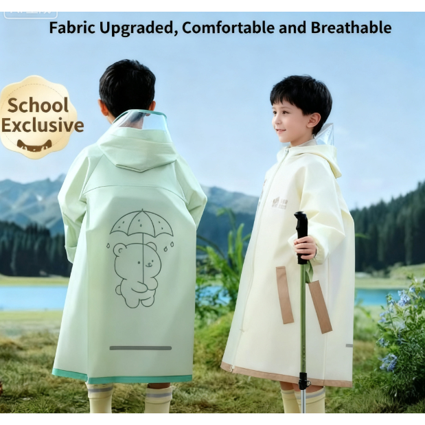 Kids Rain Poncho with Hood - Waterproof for School & Outdoor | Shopee ...