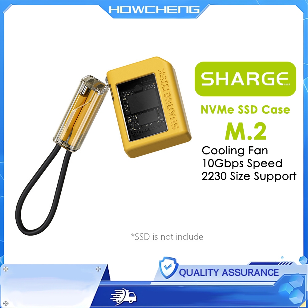 Sharge Disk M.2 NVMe SSD Enclosure Active Cooling System, 10Gbps USB-C ...