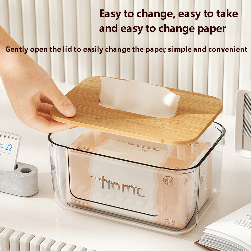 Tissue BoxLight Luxury Transparent Tissue Box Living Room Coffee Table ...