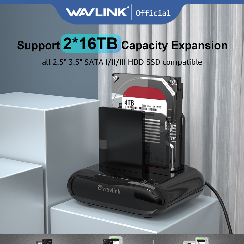 Wavlink Dual Bay External Hard Drive Docking Station USB 3.0 to SATA ...