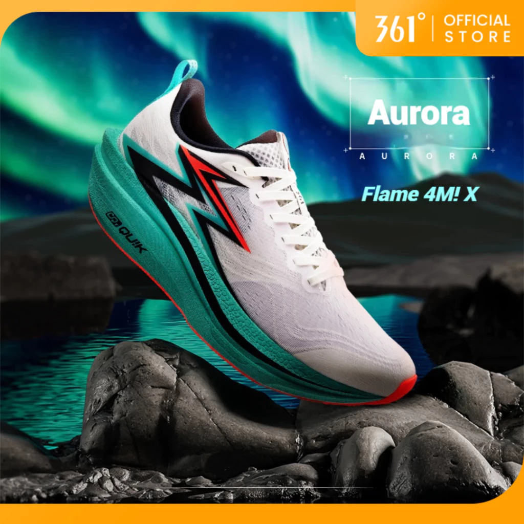 361Degrees Flame 4 Mix Men Running Shoes Professional One-Piece Carbon ...