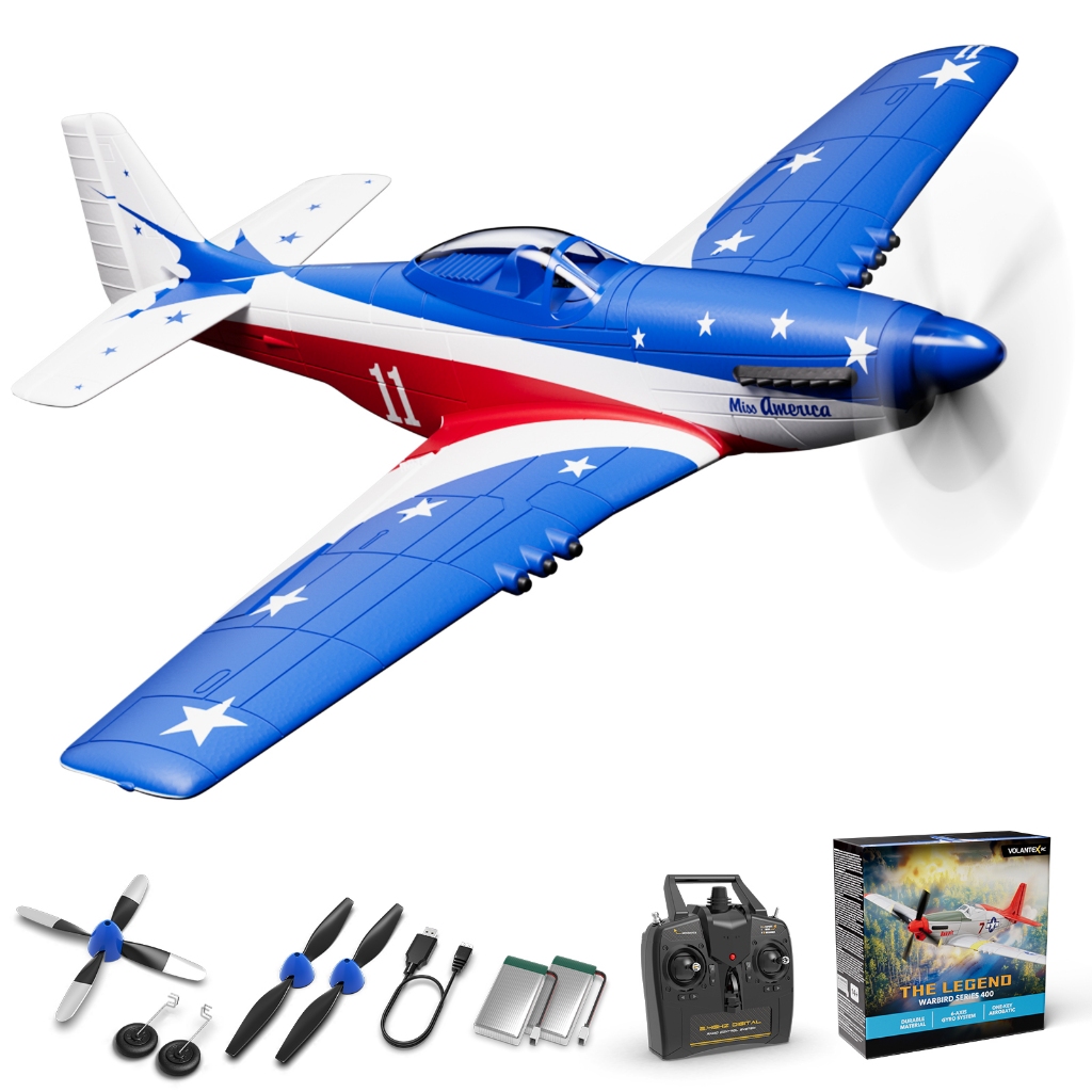 VOLANTEXRC RC Plane 4 Channel Remote Control Airplane P51d Mustang ...