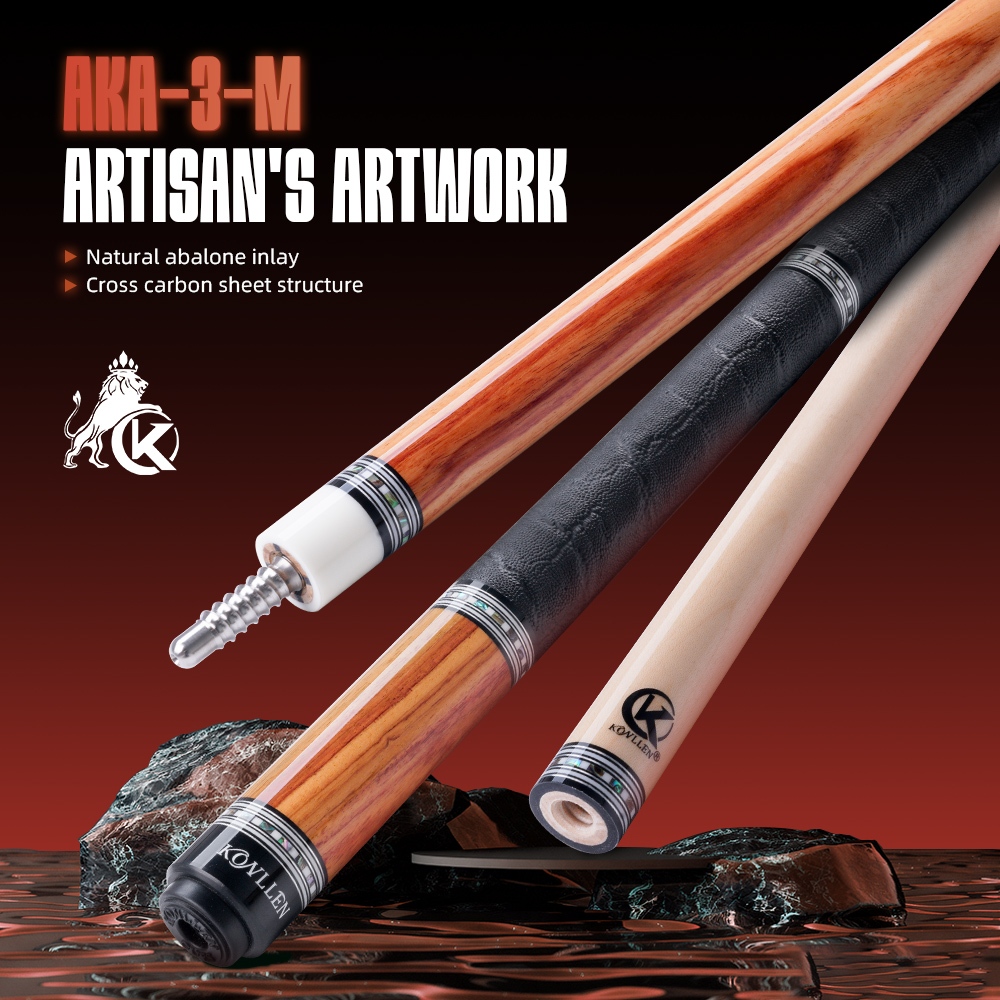 KONLLEN Maple Pool Cue Low Deflection Profession Inlay Tulipwood ...