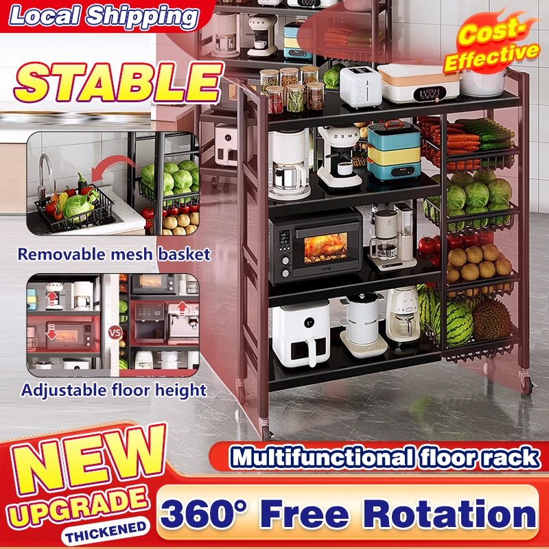 HOOA【SG Local Seller 】🔥2026 Upgrade 2IN1🔥120cm Kitchen Shelf Storage ...