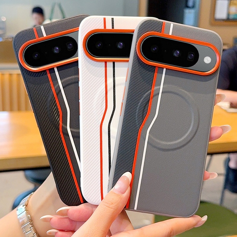 Color-block Dual-Line Built-in Wireless Charging Magnet Ring Case For ...