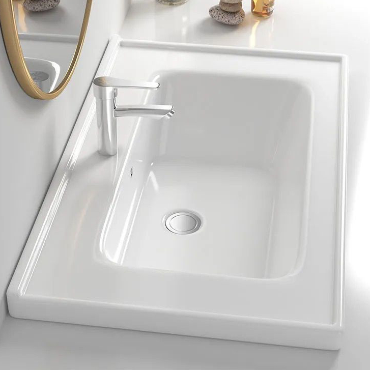 Nordic white basen bathroom undermount basin ceramic small size simple ...