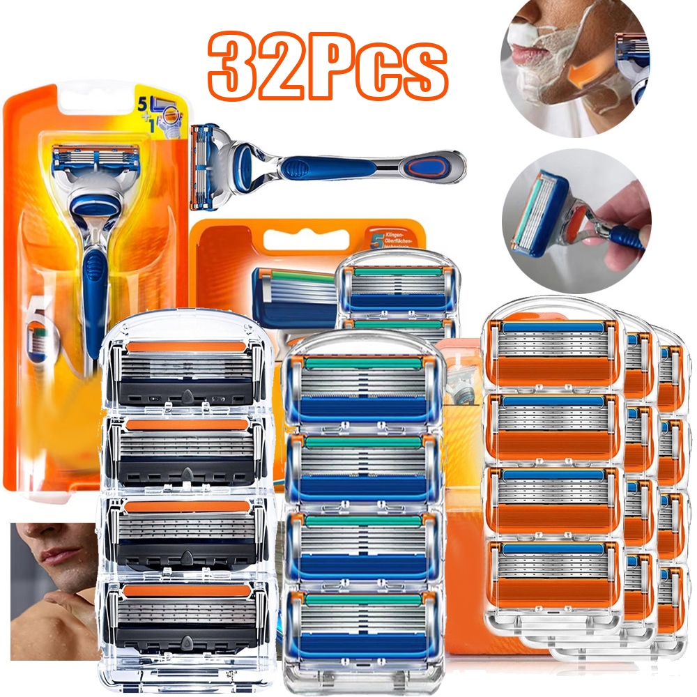 32Pcs 5 Razor Blades Original For Gillette Fusion for Fusion Razor ...