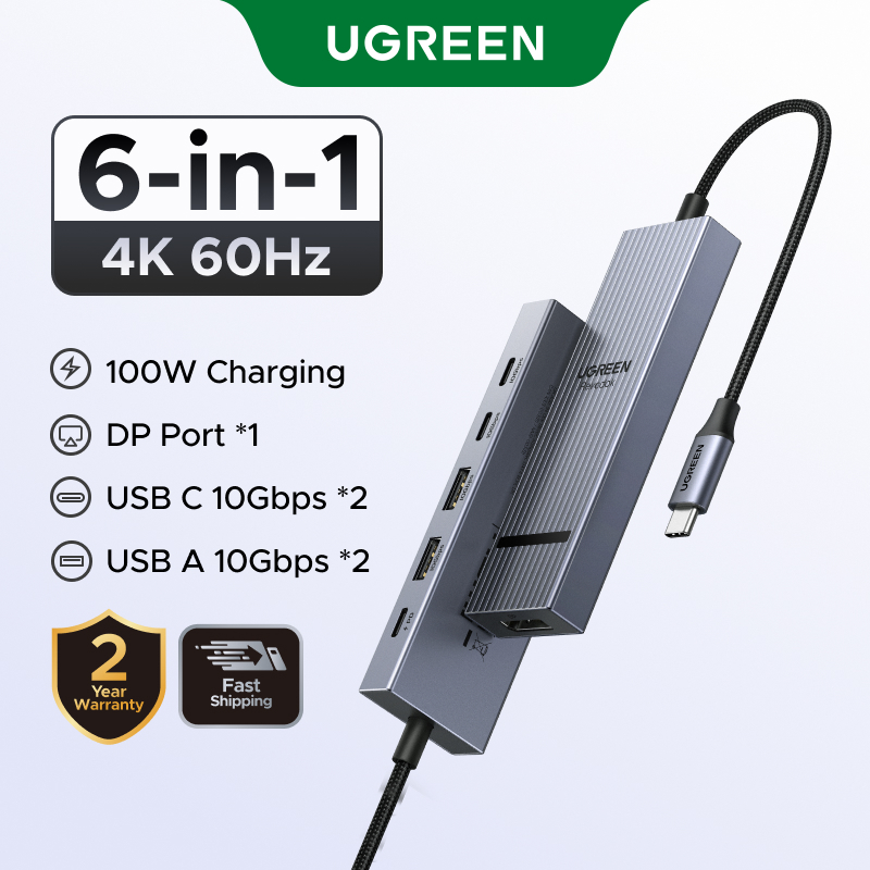 UGREEN 4K60hz USB C to DP HUB USB3.2 Gen2 10Gbps PD100W HUB Compatible ...
