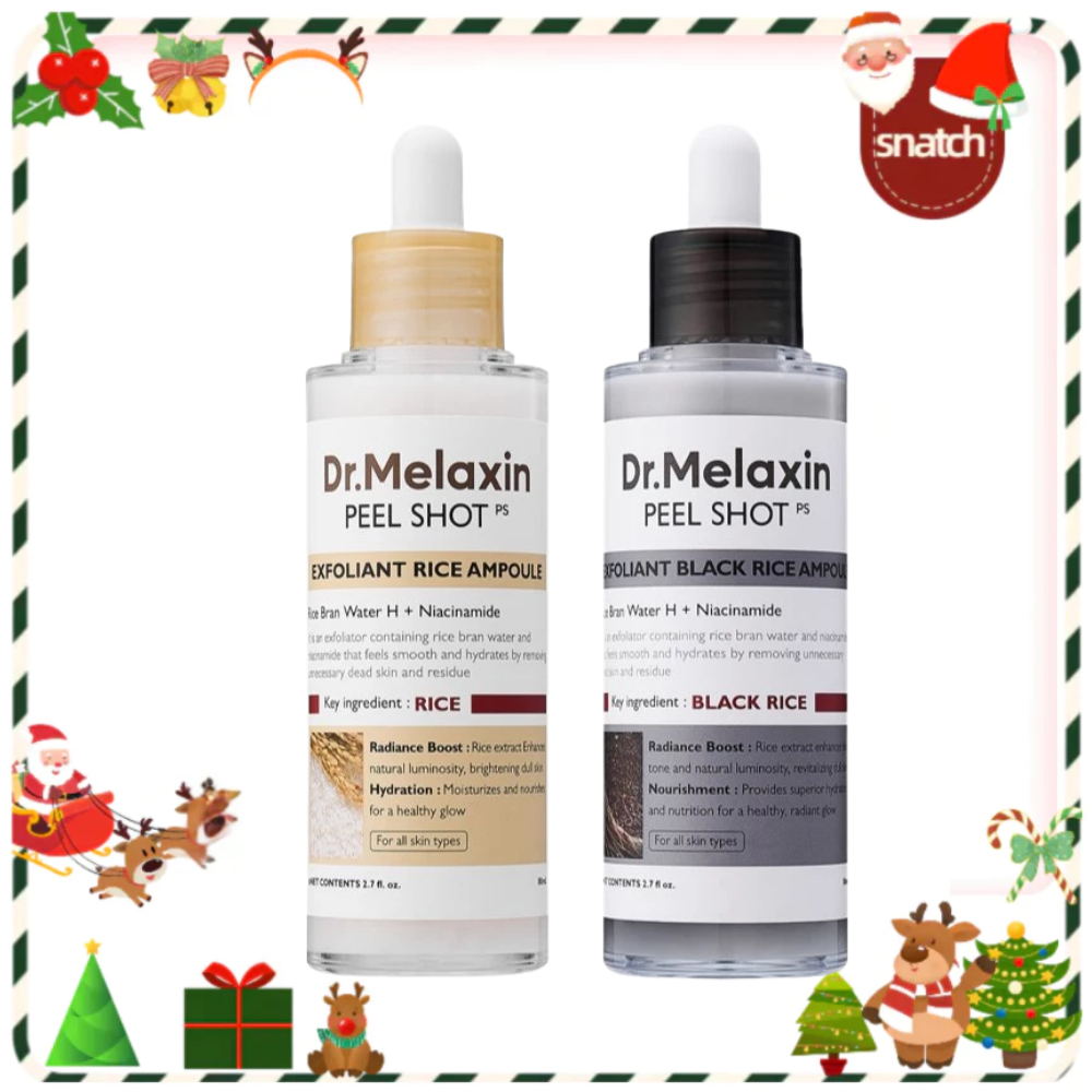 Dr.Melaxin PEEL SHOT GLOW EXFOLIANT RICE AMPOULE (WHITE RICE/BLACK RICE ...