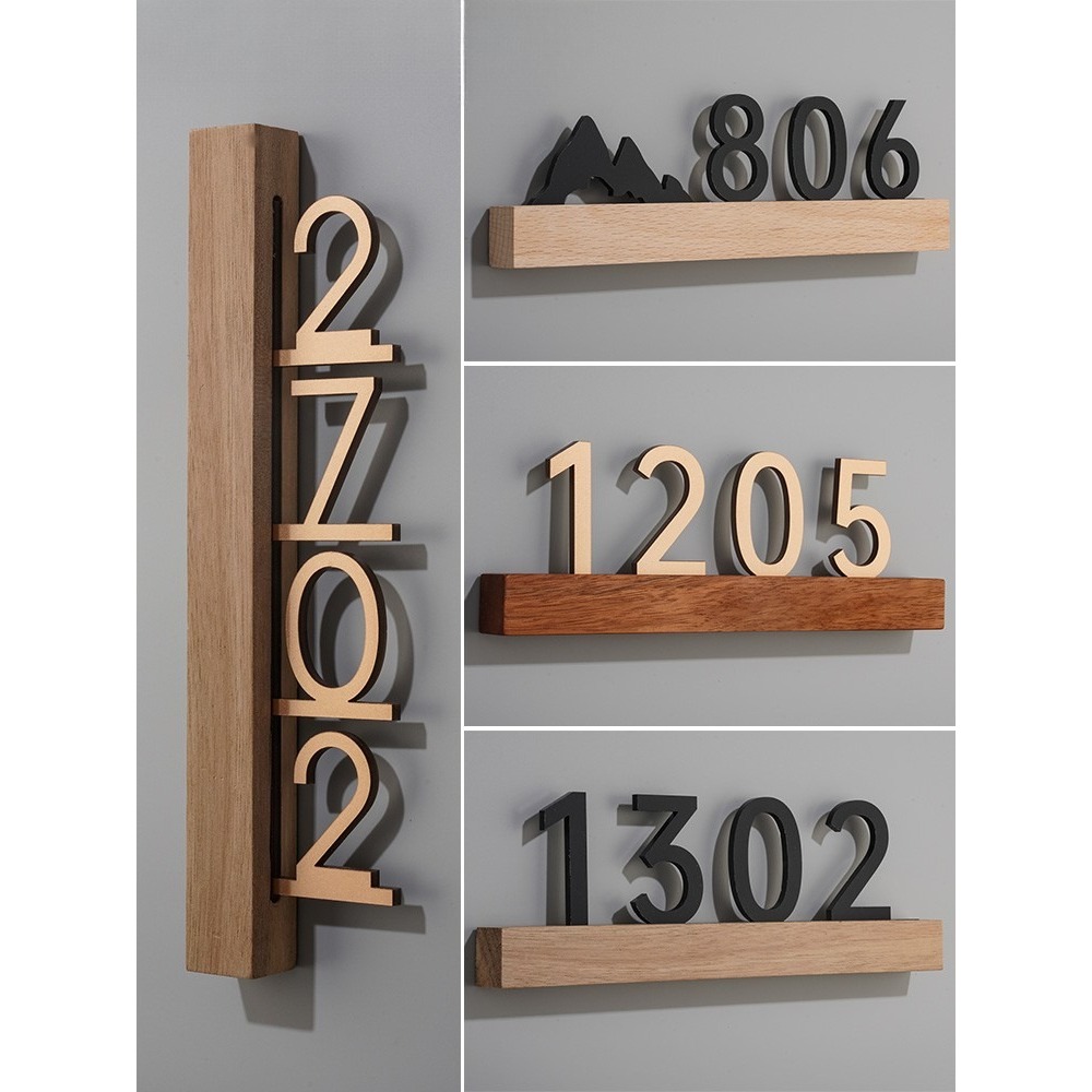 31*10cm Simple and Premium Solid Wood Latticework 3D Unit Number ...