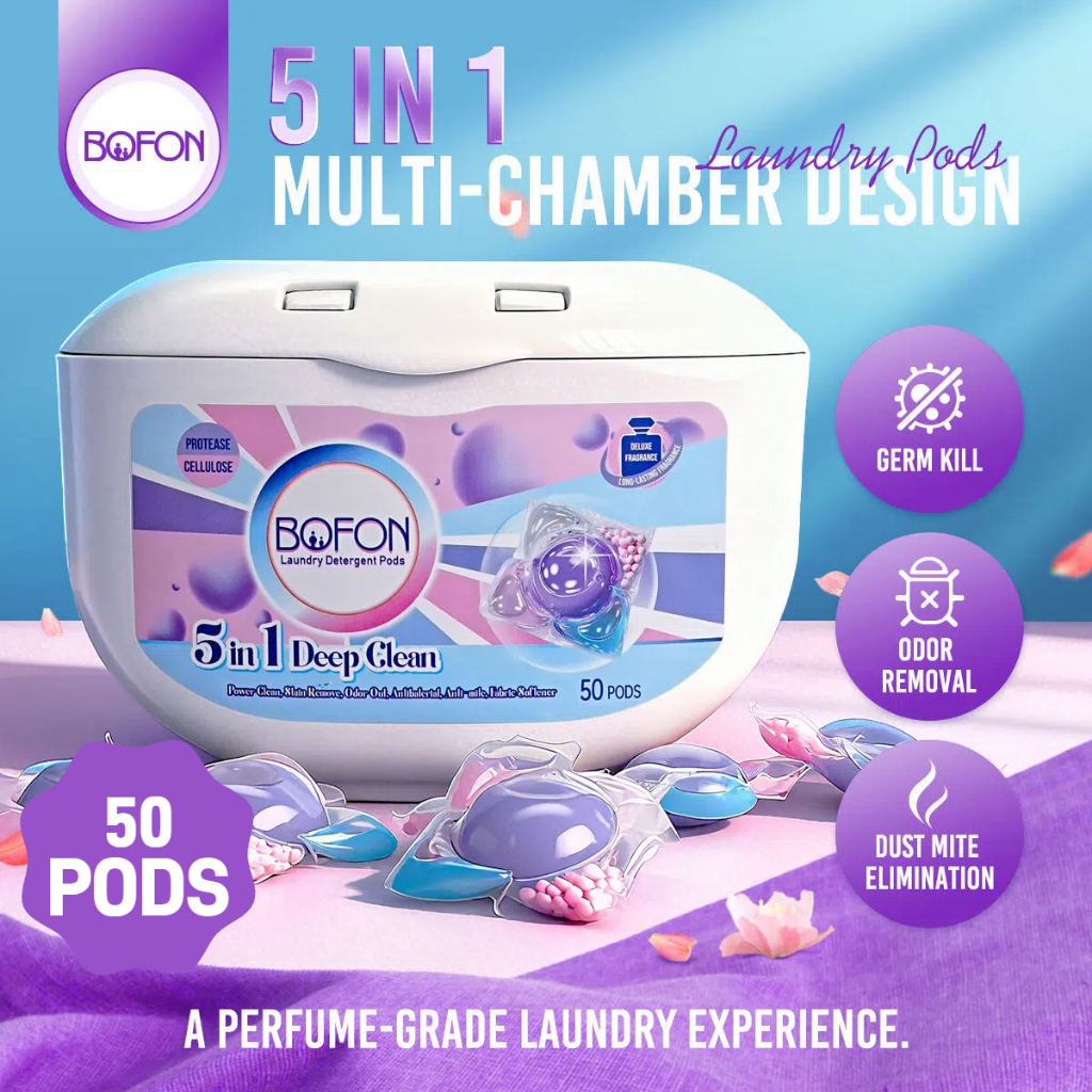 BOFON 5-in-1 laundry gel beads | laundry capsules | detergent capsules ...