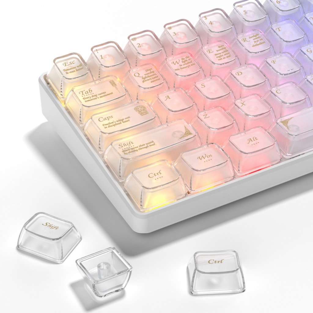 Womier Baroque Style Frosted Jelly Clear Keycaps Set 115 Keys MDA ...