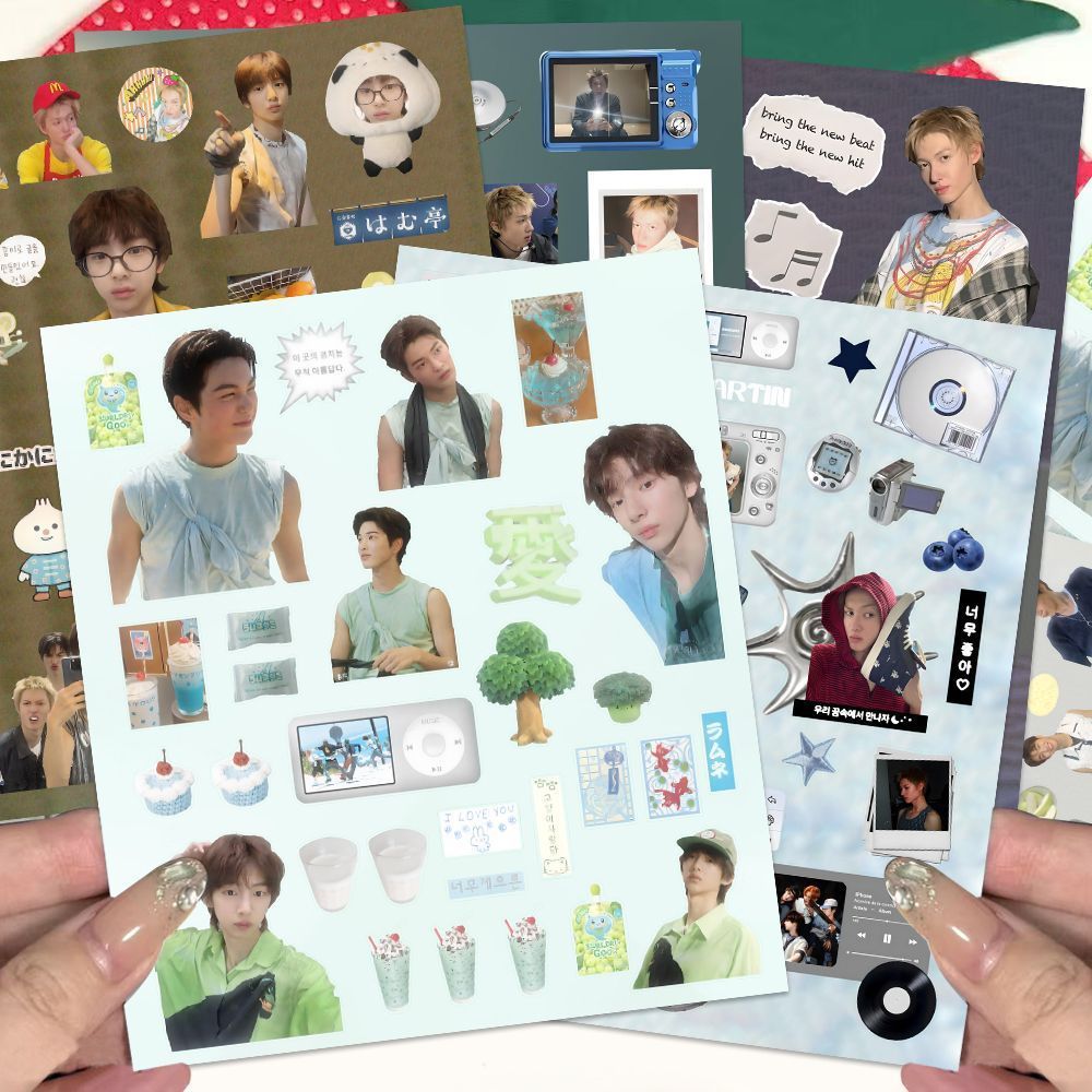 8 Sheets Trendy Cortis Collage Stickers Waterproof MARTIN JAMES KPOP ...