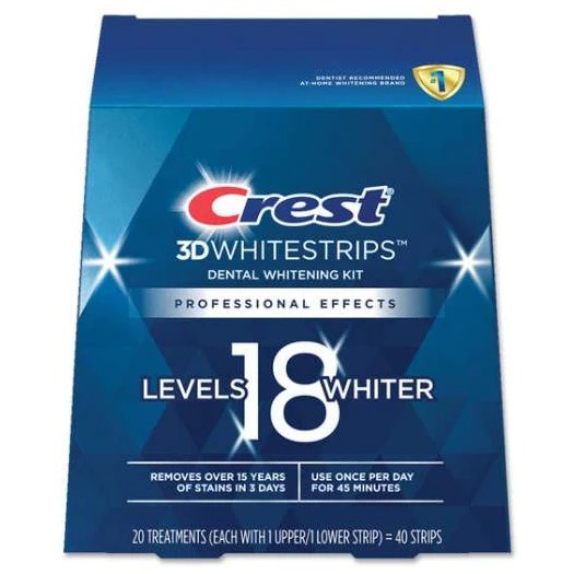 crest 3D WHITESTRIPS LEVELS 18 whiter (40 strips/ 20 treatments ...