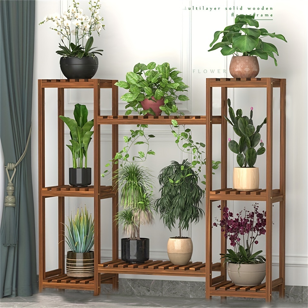 UNHO Wooden 8 Tiers Garden Plant Stand Indoor Outdoor Potted Flowers ...