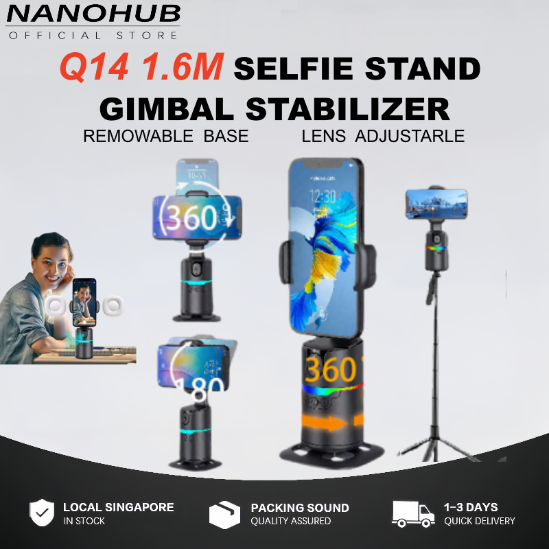 Q14 AI Smart Gimbal Stabilizer Phone Camera Holder Selfie Stick Auto ...