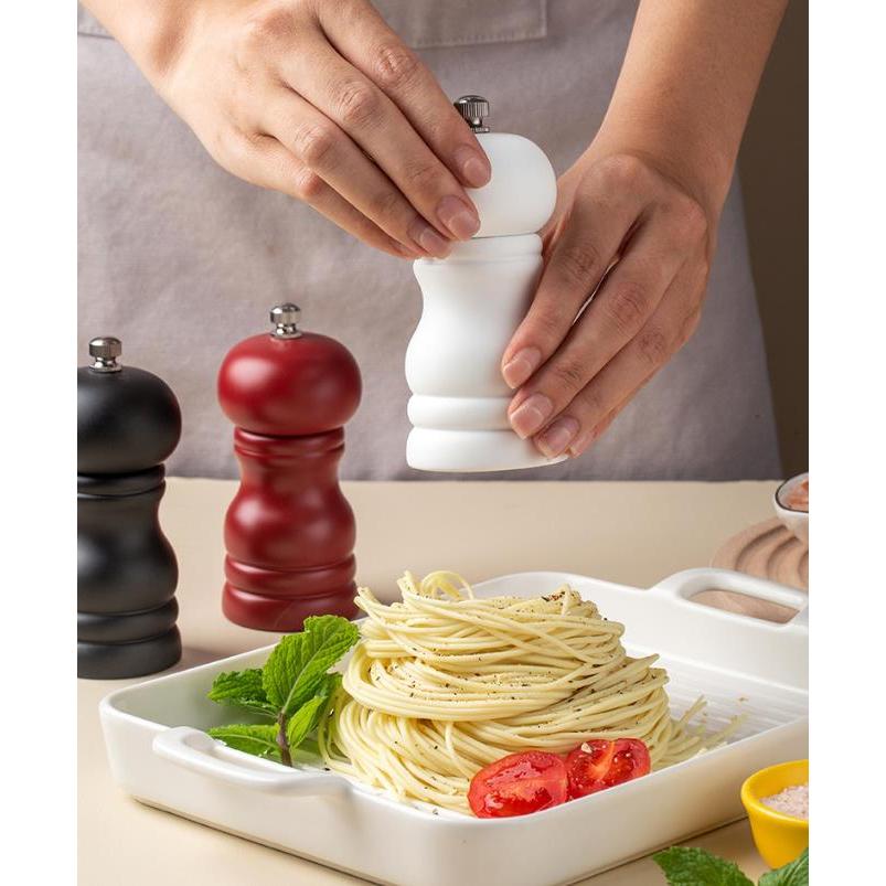 4-inch Solid Wood Pepper Grinder, Black Pepper Freshly Ground, Manual ...