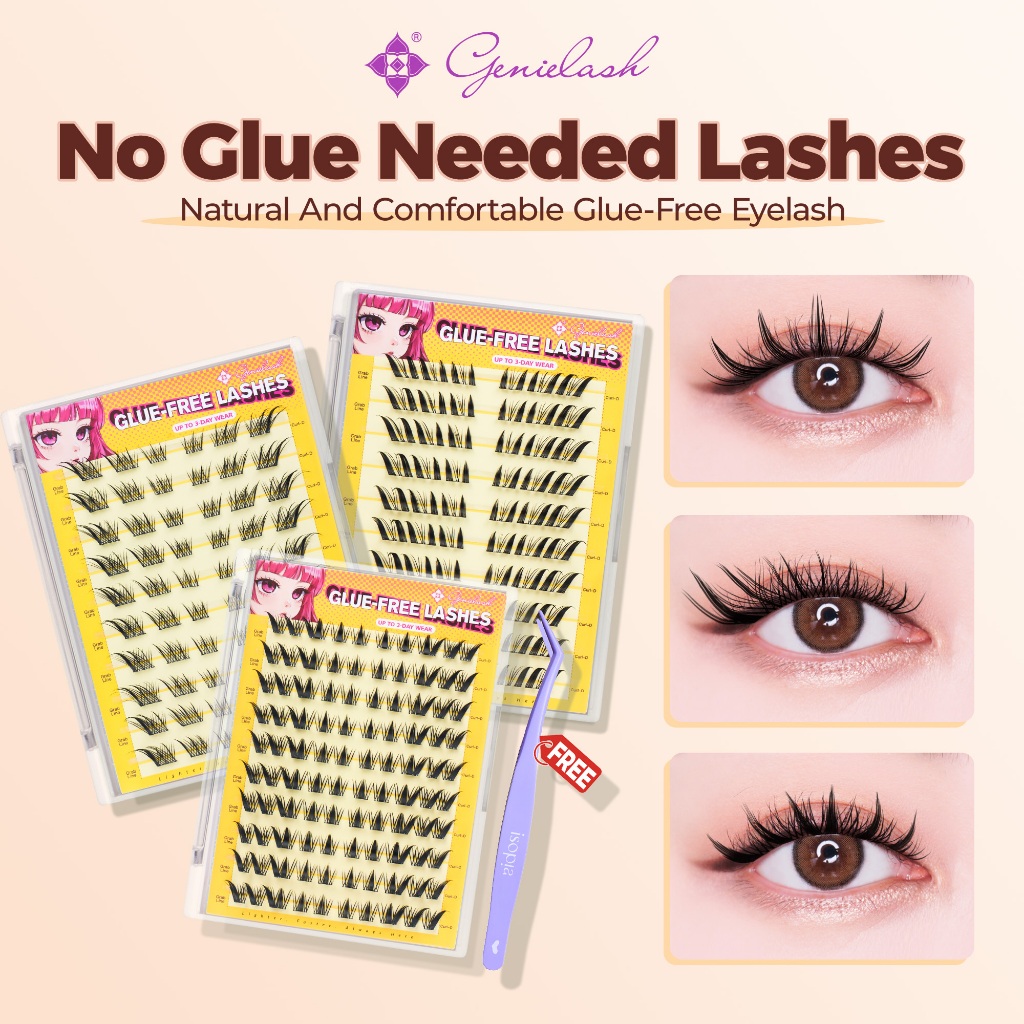 GENIELASH Glue-Free Self-Adhesive Eyelashes – Beginner Sample Pack ...
