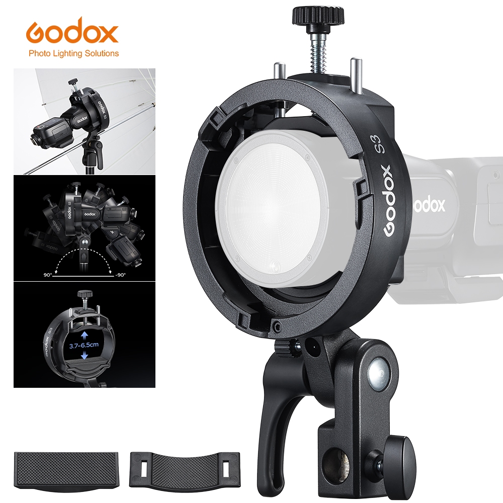 New Godox S3 Bowens Mount Universal Speedlite Flash Bracket for V1 ...