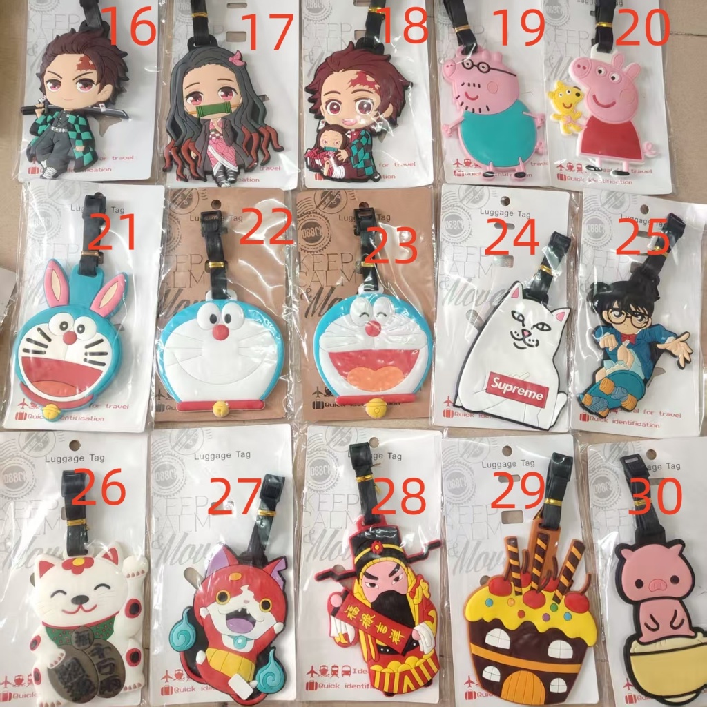 Demon Slayer Piggy Peppa Doraemon Conan Lucky Cat Piggy Luggage Tag ...