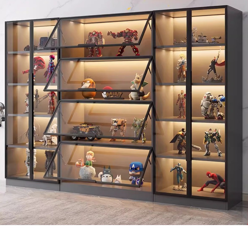 DF Bookcase With Glass Door Display Home Living Room Light Luxury ...