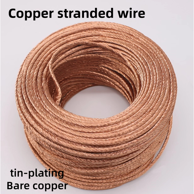 Copper Braided Strip Grounding Wire Bare Copper Wire Conductive Strip ...