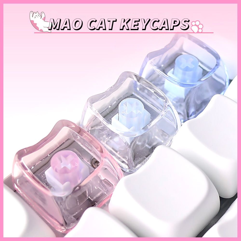 MAO Cat Keycaps 1U Transparent Keycap PC Material | Shopee Singapore