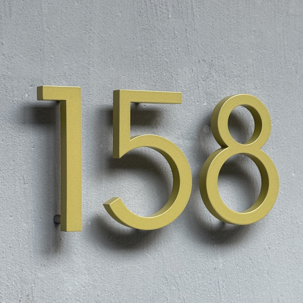 BREA THE HOME Big Floating House Number Sign Golden 15cm Modern ...