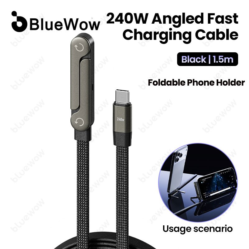 BlueWow 240W USB Type C Angled Stand Data Cable IP USB Type C to Type C ...